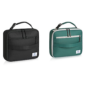 2 Insulated Lunch Bags (Black & Green)