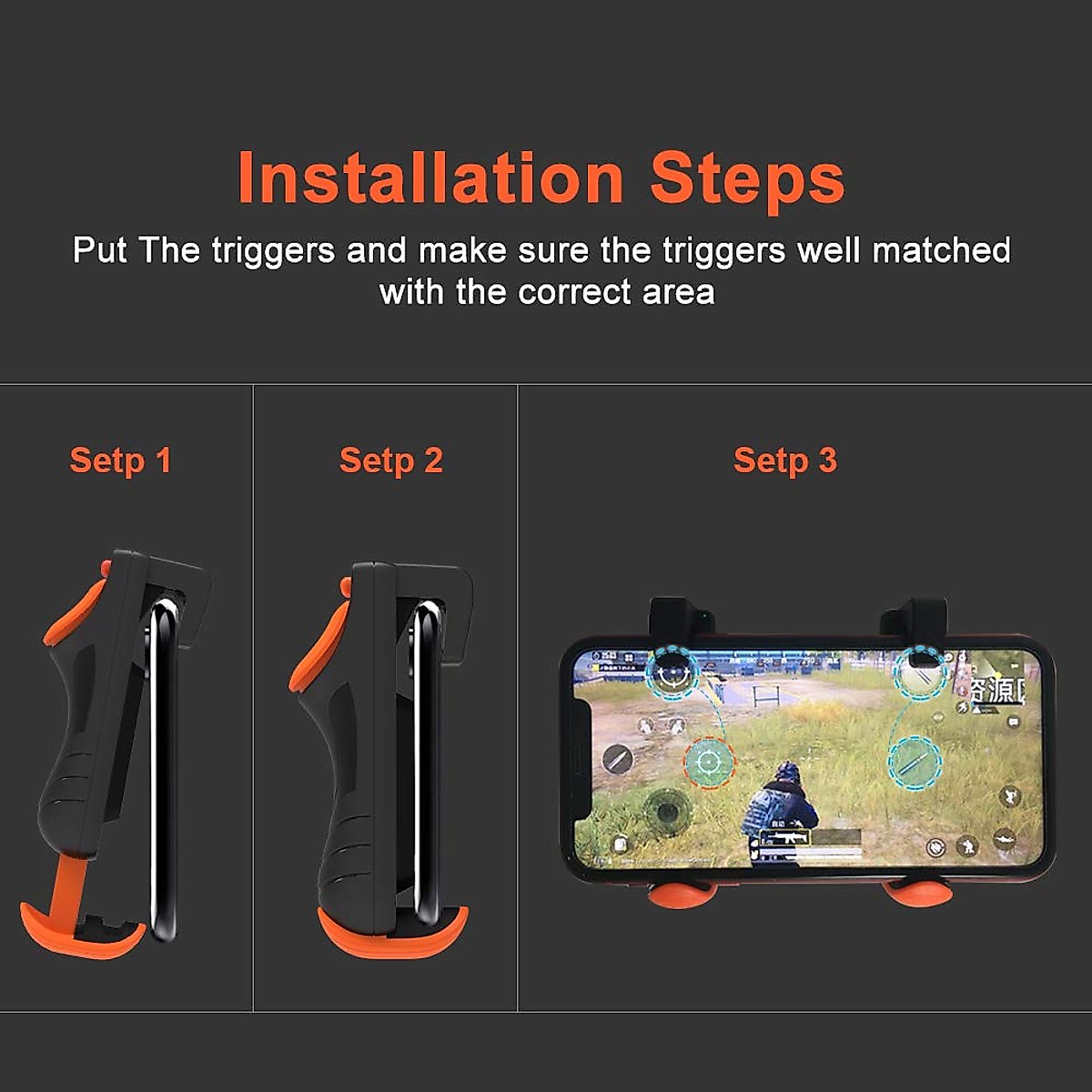 PXN P1 Mobile Game Controller for Call of Duty/PUBG/Fotnite L1R1 Trigger Joystick Android and iOS Gamepad for 4-6 Inch Phone (a Pair)