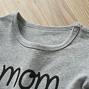 Derouetkia Baby Boys Girls Romper Letter Mom Plus Dad Equal Me Jumpsuit (0-3 Months) Gray