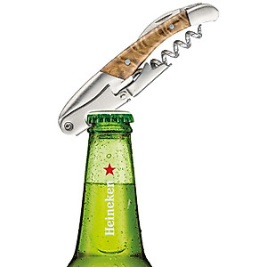 VinOrama Waiters Corkscrew Wine Opener Rosewood Handle 3-in-1 Beer Bottle Opener and Foil Cutter, The Best Choice of Professional Waiters and Bartenders Around the Globe