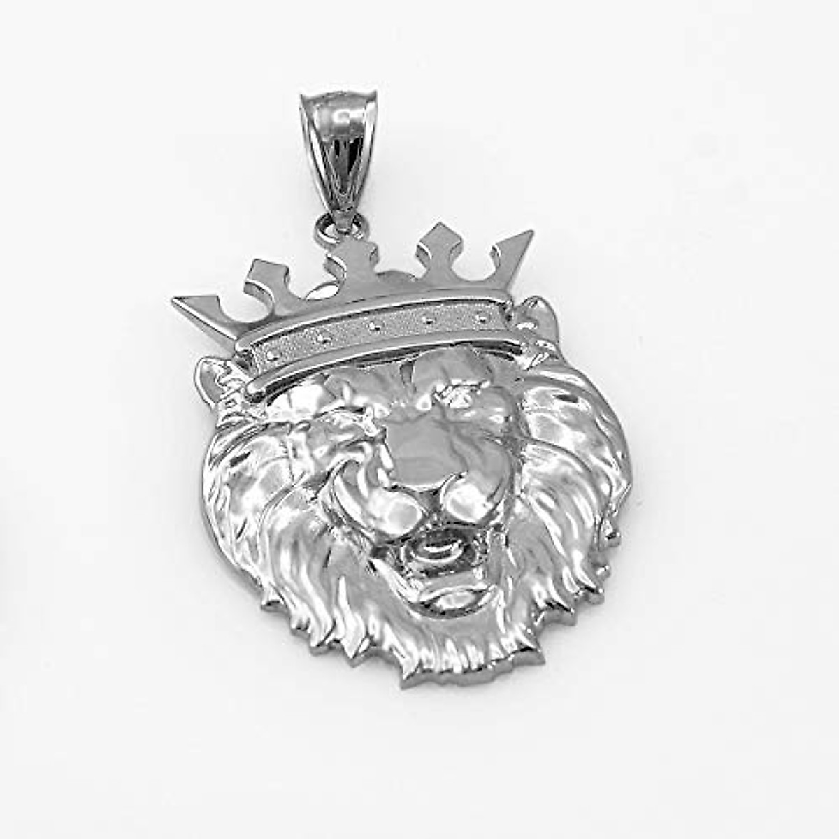 LA BLINGZ Sterling Silver Lion King Pendant (Large - 1.75")