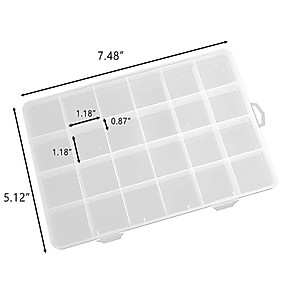 Portable Organizer 24-Fixed Compartments Clear Plastic Jewelry Box Organizer Storage Container