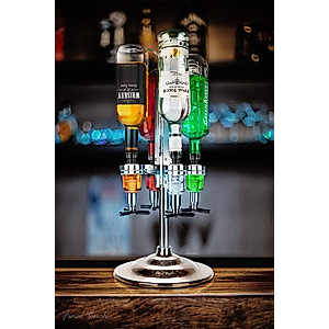 Final Touch 4 Bottle LED Illuminated Rotating Liquor Dispenser/Bar Caddy (FTA1815)