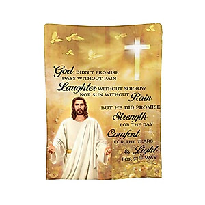 Jesus Christ Throw Soft Cozy Blanket Christian Easter Fleece Blanket Gifts for Women Man Adults Inspirational Scripture Religious Faith Pigeon Cross Bible Verse Warm Blanket Couch Decor 40''X50''