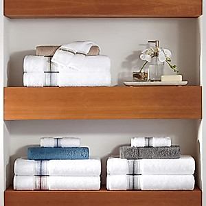 Aston & Arden Aegean Ombre Bath Towels - (Pack of 2) Oversized Ultra Soft Thick & Absorbent, 100% Ringspun Turkish Cotton Bathroom Towel for Spa, Hotel, 600 GSM, 30 x 60 in, Crystal Blue