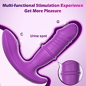 Thrusting Dildo Wearable G Spot Vibrator Adult Sex Toys for Women, APP & Remote Control Clitoral Stimulation Butterfly Panty Vibrator with 9 Pat Modes and 9 Thrusting Vibrations for Couple