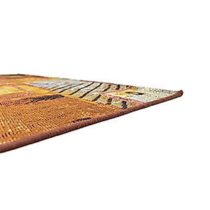 Unique Loom Outdoor Modern Collection Area Rug - Pine (5' 3" x 8' Rectangle, Multi/ Brown)