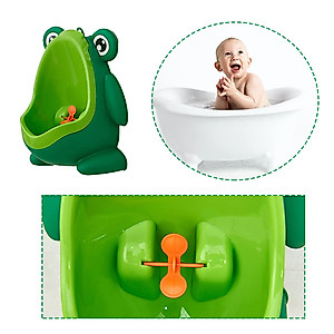 Frog Pee Training,Cute Potty Training Urinal for Boys with Funny Aiming Target,Green Urinals for Toddler Boy