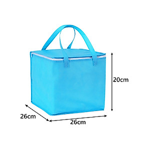 Yajuyi Thermal Bag Cooler Bag, Zipper Closure for Frozen and Hot Food Food, Delivery Bag Insulated Reusable Grocery Bag for Camping, Blue