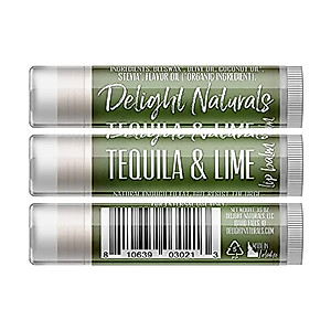 Delight Naturals Mini Bar Lip Balm Set - Honey Bourbon, Tequila & Lime, Gin & Tonic, Rum & Coke