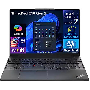 Lenovo ThinkPad E16 Gen 1 School & Business Laptop 16.0" IPS WUXGA (Intel i7-1355U, 24GB RAM, 1TB M.2 2242 SSD, Backlit KYB, FP Reader, Thunderbolt 4, WiFi 6, W11P) w/DKZ USB Port Expander