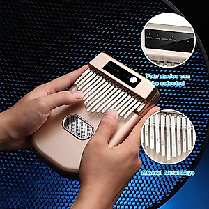 UOOD Electric Kalimba 17 Keys Thumb Piano Connetion Finger Piano Electronic Musical Instrument Gifts for Kids Adults Beginners and Music Lovers (Color : Blue)