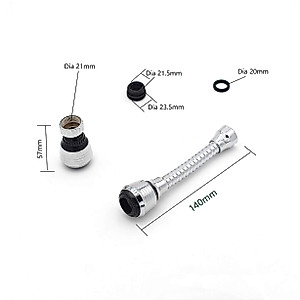 Castuvy 360-Degree Rotating Double-Sided 2 Spray Mode Faucet Water Saving Device, Splash Faucet, Water Saving Flow 2.0 GPM, Silver Chrome, Two Kinds of Specifications, Sets of 4