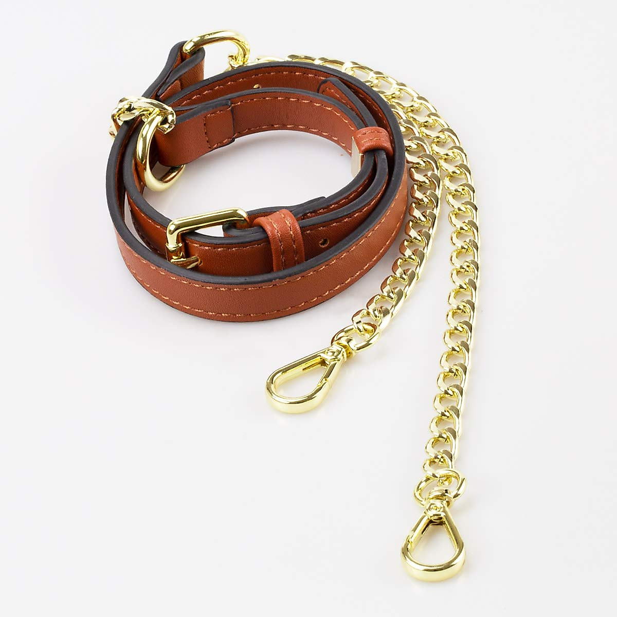 Allzedream Leather Chain Strap Replacement Purse Crossbody Bag Handbag Adjustable (Brown)