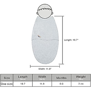 BlueSnail Adjustable Baby Cotton Swaddle Wrap, Ultra Soft Newborn Essentials Easy Wrap Velcro Swaddle (3 Pack,0-3 Month)(Heather Grey)