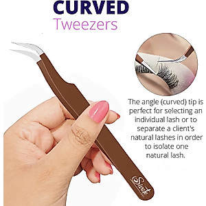 SIVOTE Lash Tweezers for Eyelash Extensions for Volume, Isolation & Classic Lashes, 3 Pack, Chocolate