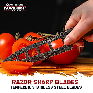 Nutriblade 12 Piece Knife Set with Block by Granitestone High-Grade Professional Chef Knife, Santoku Knives, Kitchen Knife with Easy-Grip Handles Stainless Steel Blades Dishwasher-Safe As Seen On TV