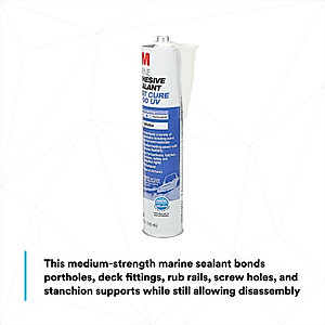 3M Marine Adhesive Sealant 4000 UV, PN06580, White, 295 mL Cartridge, 10 Fl Oz (Pack of 1)
