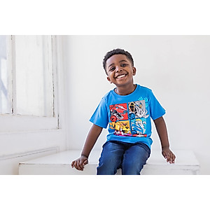 Power Rangers Toddler Boys 3 Pack Graphic T-Shirts Blue/Gray/Red 4T