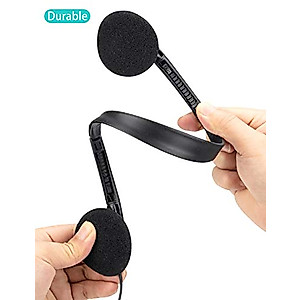 QWERDF 24 Packs Headphones Bulk for Kids Classrooms Set School Students Class Wired On-Ear Over-Ear Earphones Individually Bagged