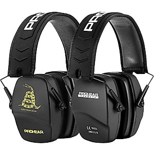 PROHEAR 016 2-Pair Shooting Ear Protection Safety Earmuffs, NRR 27dB Noise Reduction Slim Passive Hearing Protector with Low-Profile Earcups, Compact Foldable Muffs for Gun Range, Hunting