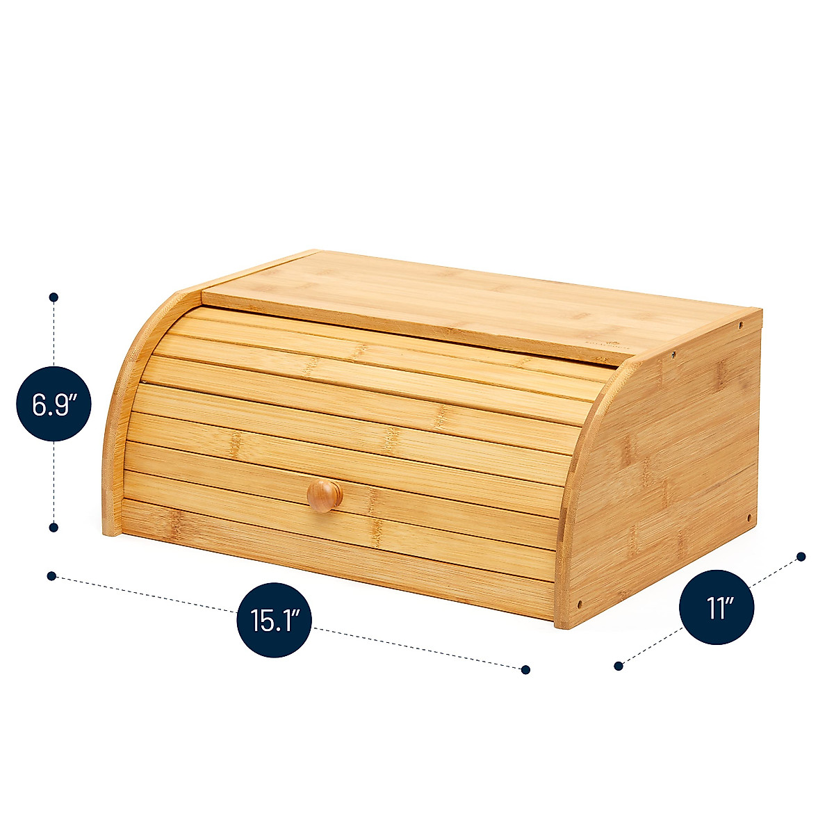 RoyalHouse Premium Bamboo Bread Box, Bread Storage And Organizer, Organizer For Kitchen Countertop, Assembly Required