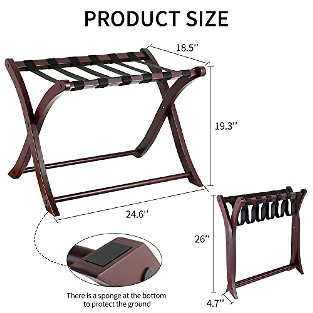 SYBELIJAH Luggage Rack, Folding Luggage Rack for Guest Room, Bedroom Hotel