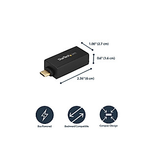 StarTech.com USB C to Gigabit Ethernet Adapter - 1Gbps NIC USB 3.0/USB 3.1 Type C Network Adapter - 1GbE USB-C to RJ45/LAN Port Thunderbolt 3 Compatible Windows MacBook Pro Chromebook (US1GC30DB)