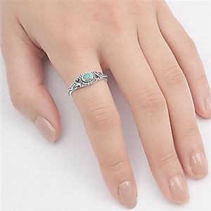 Women's Simulated Turquoise Wholesale Vintage Ring New 925 Sterling Silver Band Size 8