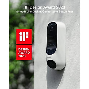 Lindo Pro Dual Camera Video Doorbell 2K with Chime, Free Video History, Over 190° Widest Field of View, 5MP Ultra HD Wireless Doorbell Camera, Triple Detection, 5-Min Installation, Battery Powered