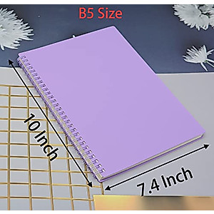 Yansanido Spiral Notebook, 4 Pcs 10 Inch x 7.4 Inch B5 Thick Plastic Hardcover 7mm College Ruled 4 Color 80 Sheets -160 Pages Journals for Study, Work, Travel and Notes (B5, 4 Pcs Dark Color 2)