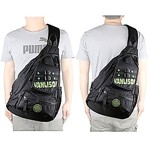 LARSWON Sling Bag with USB Charging Port, Sling Backpack USB, Shoulder Backpack, Large Crossbody Bag, Chest Bag Large Black