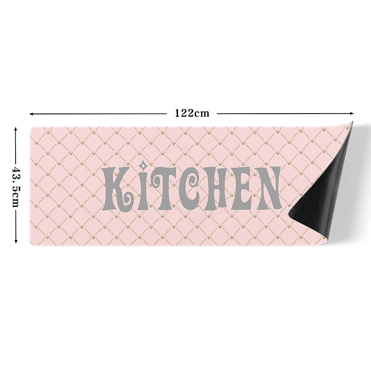 BEYODD Pink Personalized Kitchen Mat and Rug, Custom Floor Mat Anti-Slip Rugs for Kitchen, Floor Home, Office, Sink, Laundry, 48x17 inches