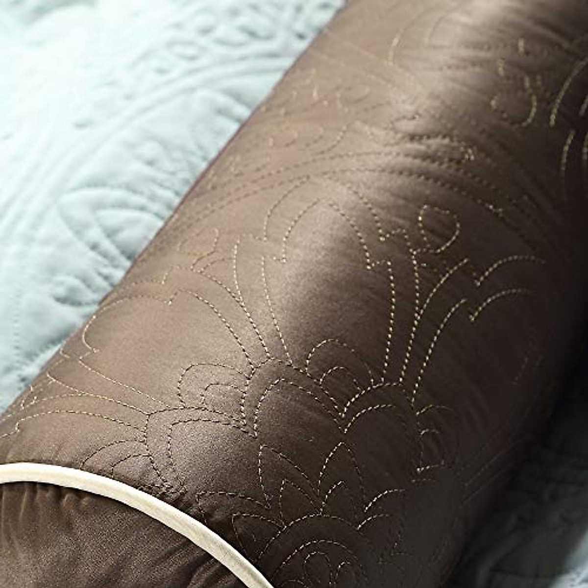 Madison Park Cozy Comforter Set Casual Modern Design All Season, Matching Bed Skirt, Decorative Pillows, Queen(92"x96"), Blue, 9 Piece (MP10-458)