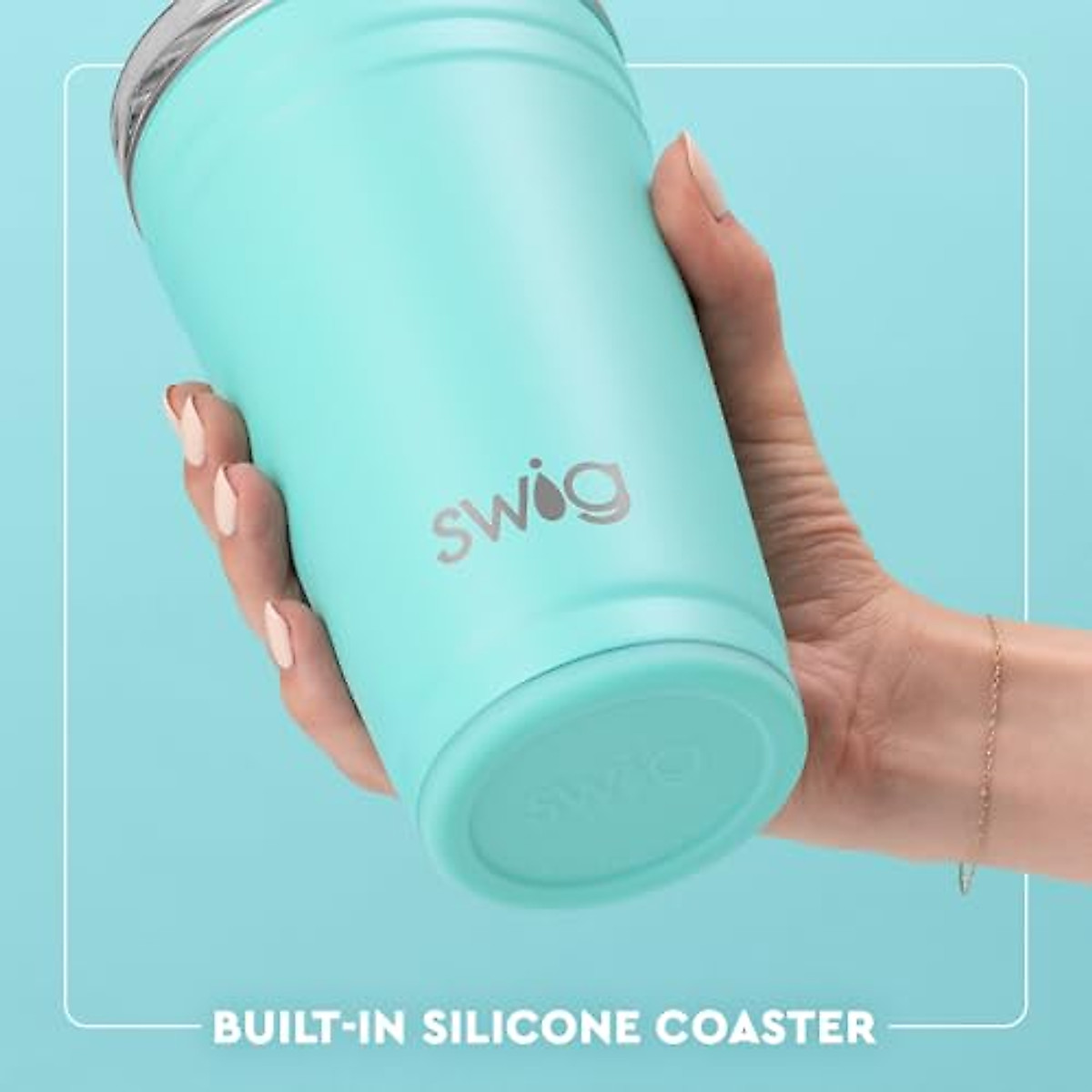 Swig Life 24oz Party Cup, Stackable Insulated Travel Coffee Tumbler with EZ Slider Lid, Cup Holder Friendly Travel Thermos, Stainless Steel 24 oz Tumbler, Reusable Coffee Mug (Be Mine)
