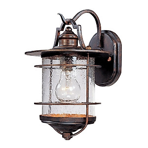 Franklin Iron Works Casa Mirada Rustic Industrial Farmhouse Outdoor Wall Light Fixture Bronze 3-Light 16 1/4" Clear Seedy Glass for Exterior Barn Deck House Porch Patio Outside Garage Front Door