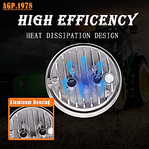 AGP.1978 Round 18W Agriculture LED Work Light,Par 36 LED Light Replace 4410, 4411 Sealed Beam, Tractor LED Lamp Compatible with Allis Chalmers Ford International John Deere Case Tractor Flood 12V