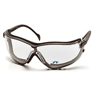 Pyramex Safety V2G Readers Eyewear, Black Strap/Temples, Clear +2.5 Anti-Fog Lens, Black Frame/Clear Anti-fog +2.5 Lens