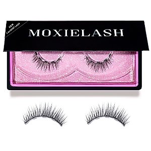 MoxieLash Magnetic Eyelashes - Classy | Reusable Magnetic Lashes, No Glue or Alcohol, Natural Wispy Look - Add Subtle Volume & Length, Professional Faux False Eyelashes - Silk - 1 Pair