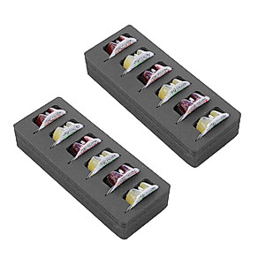 Polar Whale 2 Cocktail Capsule Drawer Organizers Tray Insert Compatible with Bartesian for Kitchen Home Bar Party Waterproof Washable Black Foam 6 Compartment 4.5 x 11.75 Inches