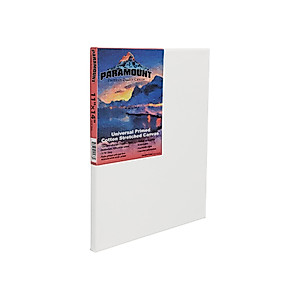 Paramount Pre-Stretched Canvas for Painting- 2-Pack, 8x10" Triple Primed White Canvases- 11/16" Deep, 100% Cotton Stretched Canvas for All Media, Medium Tooth, Back-Stapled, 12oz Primed Weight