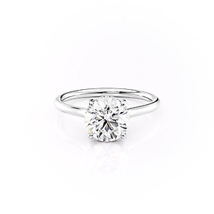 1.00Ct Brilliant Round Cut Solitaire Hidden Halo Flawless Ideal Genuine Cubic Zirconia Engagement Promise Statement Anniversary Bridal Wedding Accent Designer Ring Solid 4-Prong-Setting Wedding Ring 14K Solid Gold Promise Engagement Ring (14K White Gold,