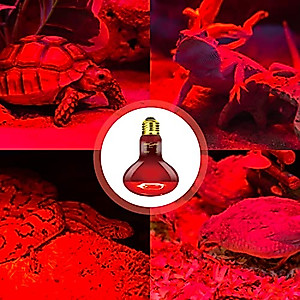 REPTI ZOO 2 Pack Infrared Heat Lamp, 100W Reptile Heat Emitter Infrared Basking Spot Light, Red Heat Lamp for Chickens Coop Reptile Pets Brooder Use
