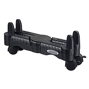 Kantek Mobile CPU Stand with Adjustable Width and Locking Casters, 16-Inch Wide x 7-Inch Deep x 4.8-Inch High (CS200B),Black