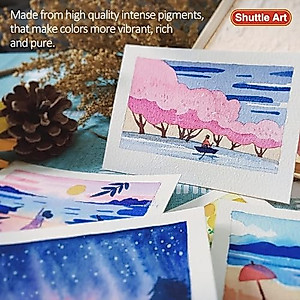 Shuttle Art 48 Color Watercolor Paint Set for All Ages