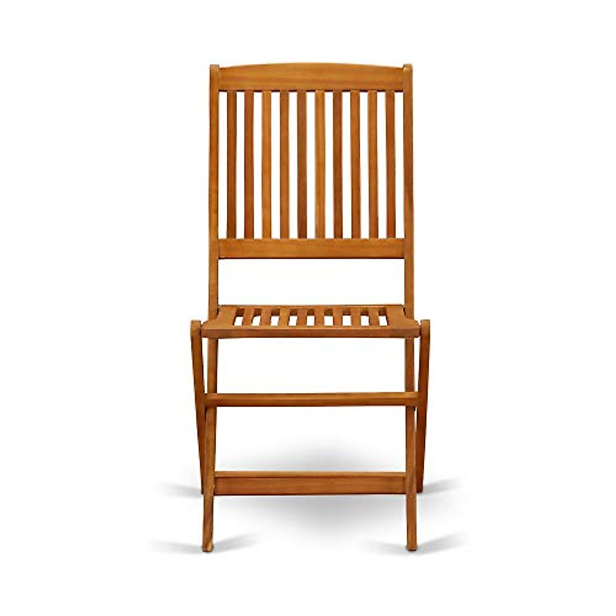 East West Furniture Cameron Foldable Patio Dining Chairs-Acacia Wood, Set of 2, Natural Oil