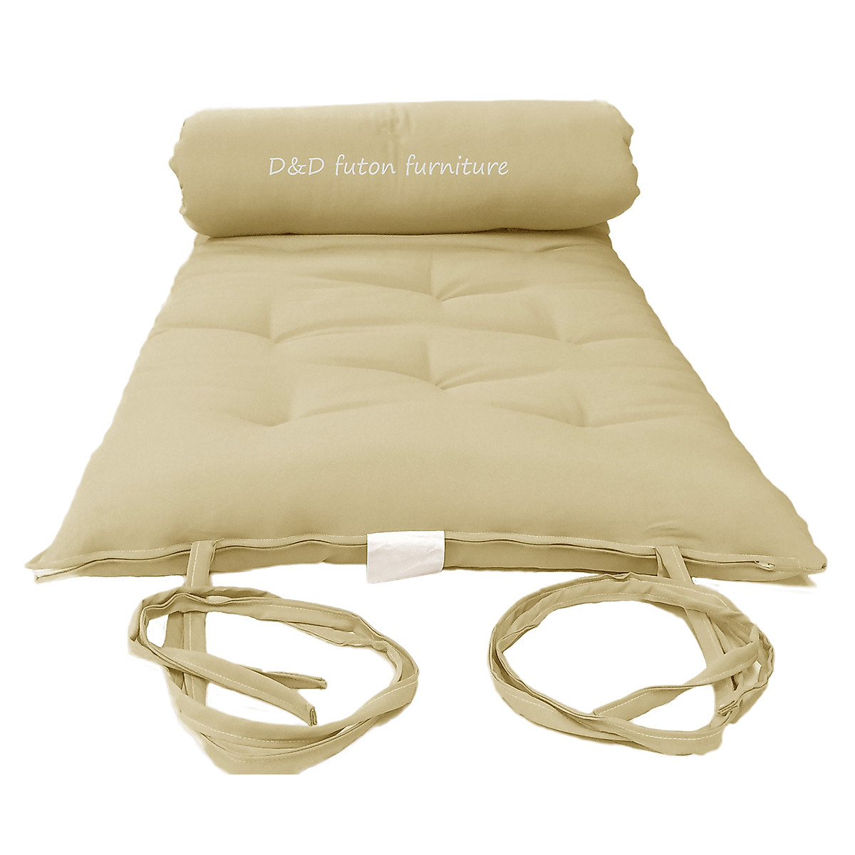 D&D Futon Furniture Tan Traditional Japanese Floor Futon Mattress 3 X 30 X 80, Shiki Futon Filled with Cotton, Foam, Polyester Fiber