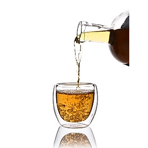 SAPHALTON Double Wall Glass Coffee Mugs without Handle, 2.5 oz /8.5 oz /11.8oz Tea Cups, Clear Glass Drinkware for Espresso，Cappuccino, Latte，Hot Beverages (2.5 OZ)