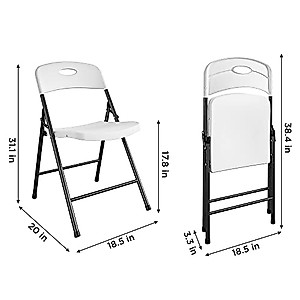 CoscoProducts COSCO Solid Resin Folding Chair, 4-Pack, White