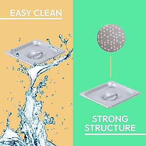 ERUPTA Stainless steel Commercial Steam table pan Lids,NSF Anti-jam GN hotel Pans Lid-1/6 catering food pan lid